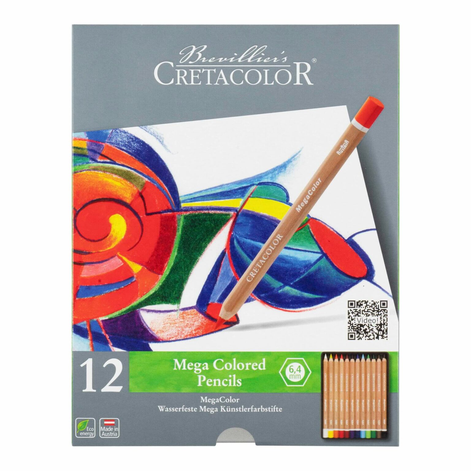 MegaColor - Colored pencils, 12 colors - Cretacolor