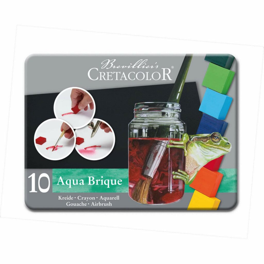 Aqua Brique, watercolor paint in block form - Cretacolor